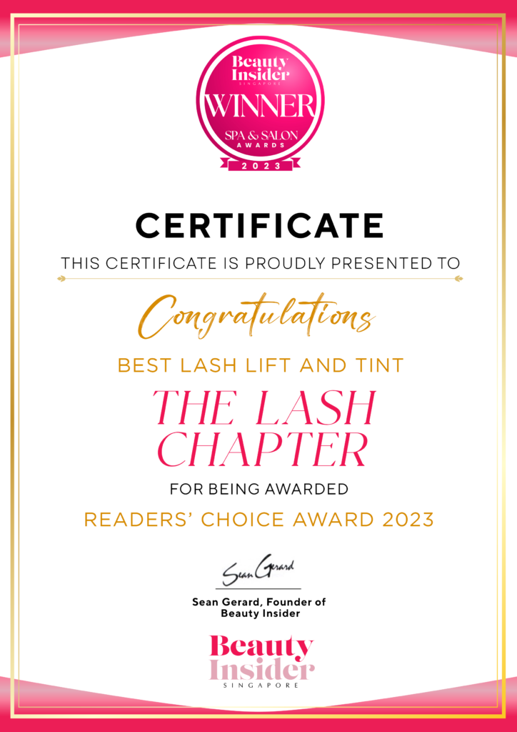 Awards - The Lash Chapter Singapore